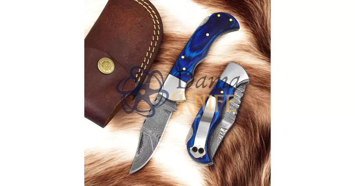 Handmade Damascus Pocket Knives Folding with Clip DamaKnife